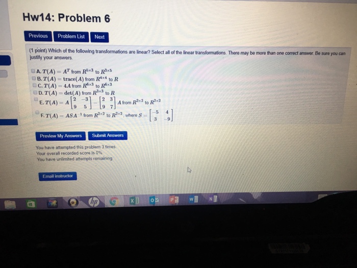 Solved Hw14: Problem 6 Previous Problem List Next (1 point) | Chegg.com