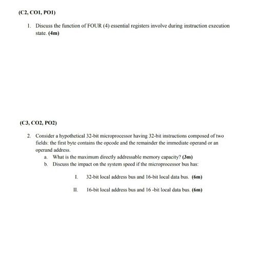 Solved (C3, CO3, PO3) A computer system has a 128-byte | Chegg.com