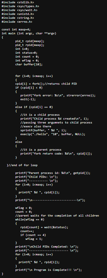 Solved 1. First study, understand and run the fork.c program | Chegg.com