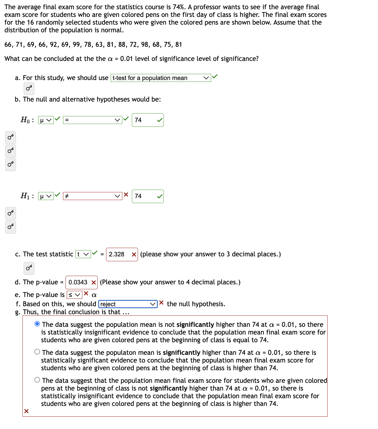 Solved be concluded at the the α=0.01 level of significance | Chegg.com