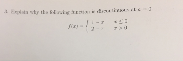 Solved Explain why the following function is discontinuous a | Chegg.com