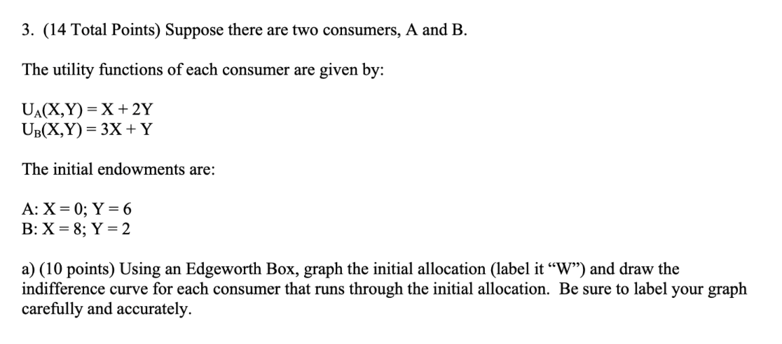 Solved 3. (14 Total Points) Suppose there are two consumers, | Chegg.com