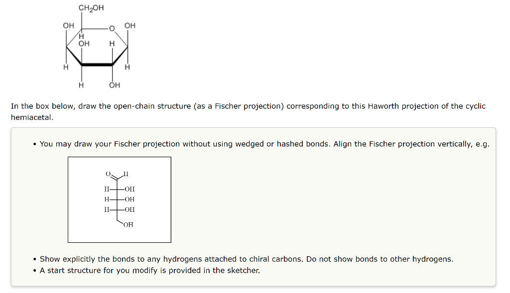 Solved In the box below, draw the open-chain structure (as a | Chegg.com