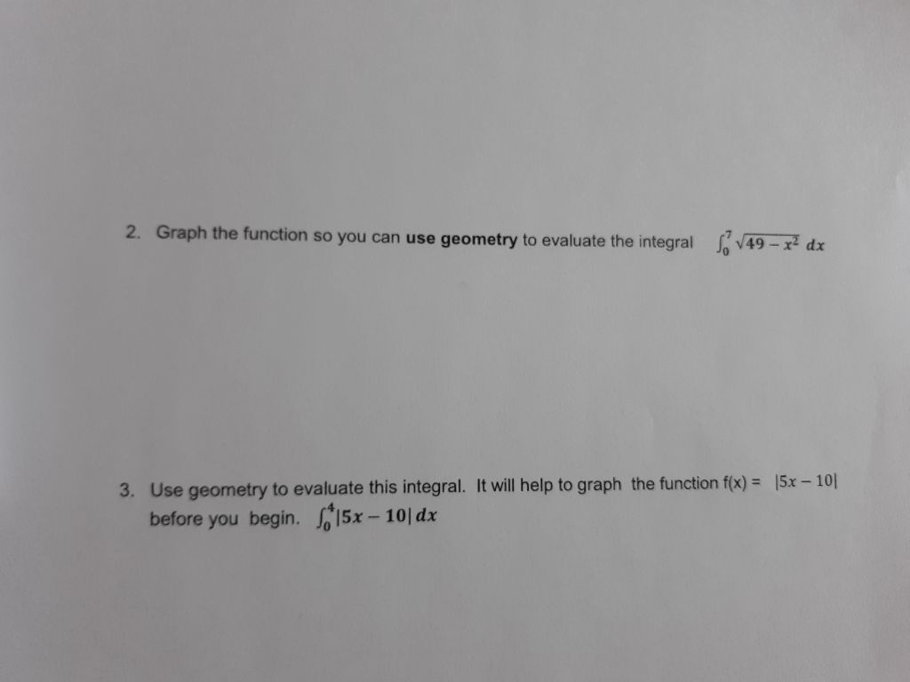 Solved 2. Graph the function so you can use geometry to | Chegg.com