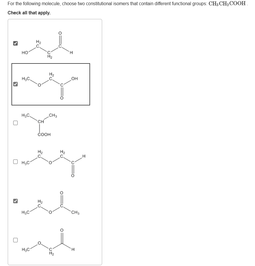 Solved For the following molecule, choose two constitutional | Chegg.com
