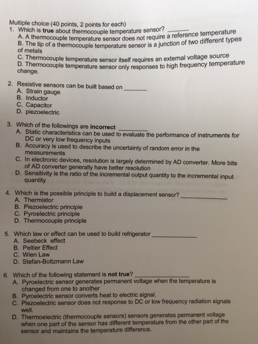 Solved Multiple choice (40 points, 2 points for each) 1. | Chegg.com