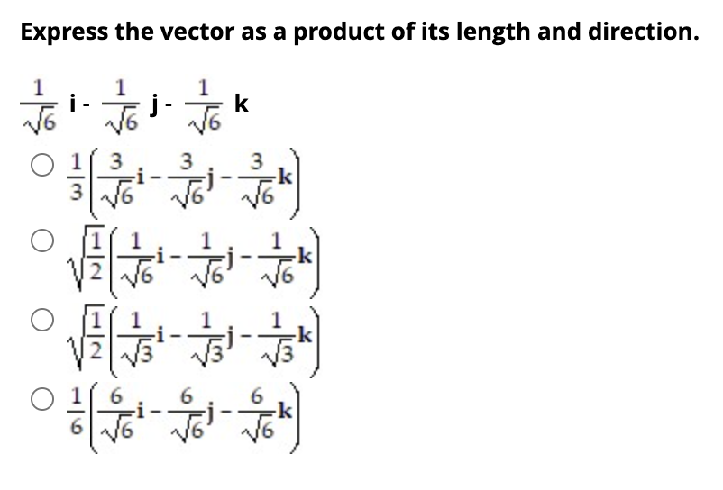 Solved Express the vector as a product of its length and | Chegg.com