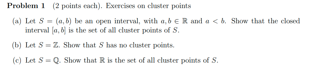 Solved Problem 1 (2 points each). Exercises on cluster | Chegg.com