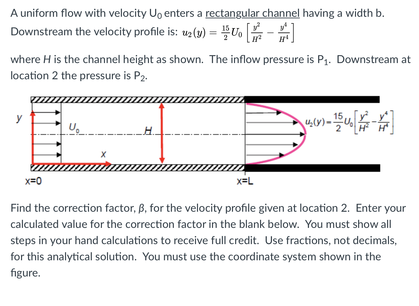 Solved A uniform flow with velocity Vo enters a rectangular | Chegg.com