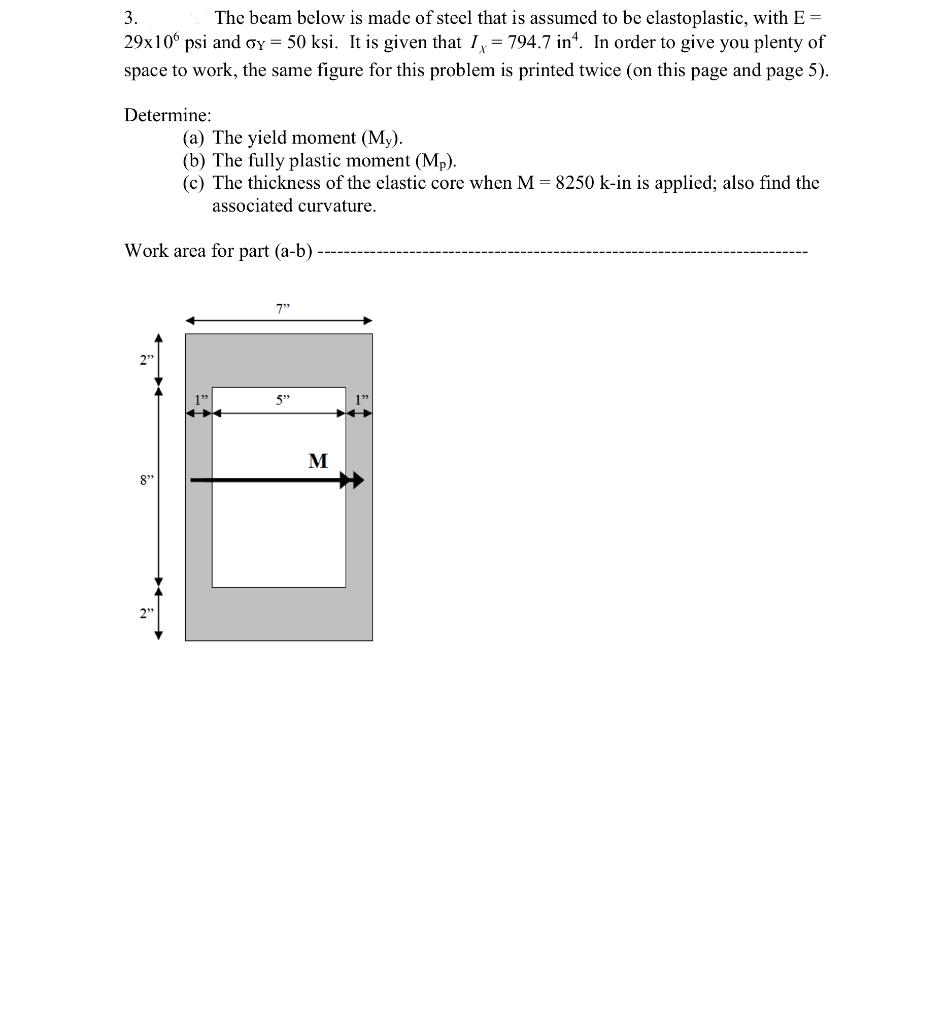 Solved 3. The beam below is made of steel that is assumed to | Chegg.com