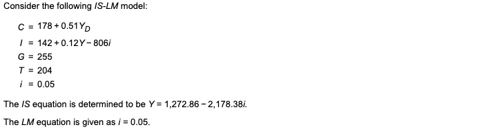 Solved Using the IS and LM equations, the equilibrium real | Chegg.com