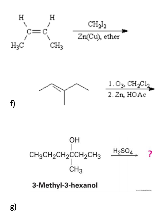 Solved H H CEC CH 12 Zn(Cu), ether н;С CH; 1.03, CH C12 2. | Chegg.com