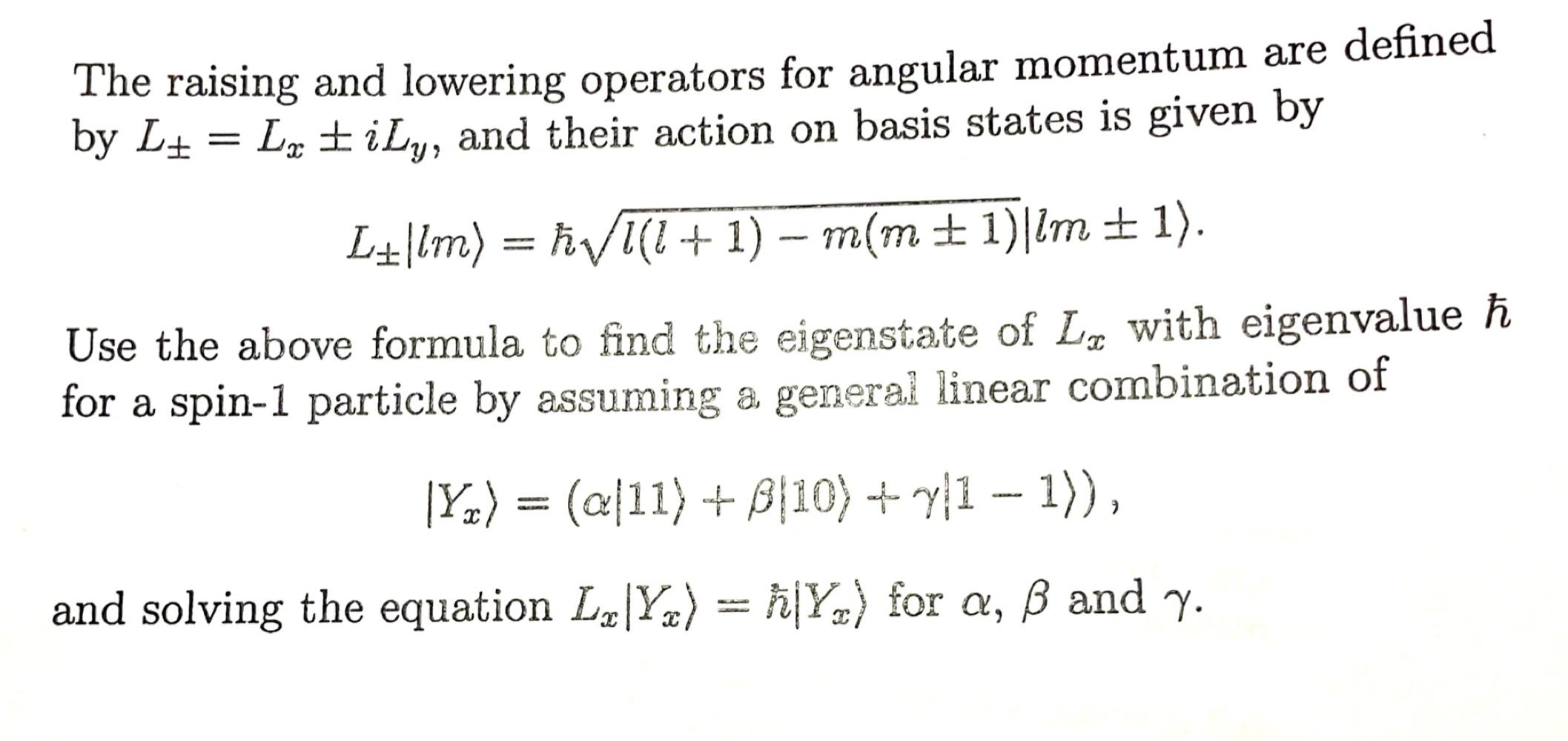 Solved The raising and lowering operators for angular | Chegg.com