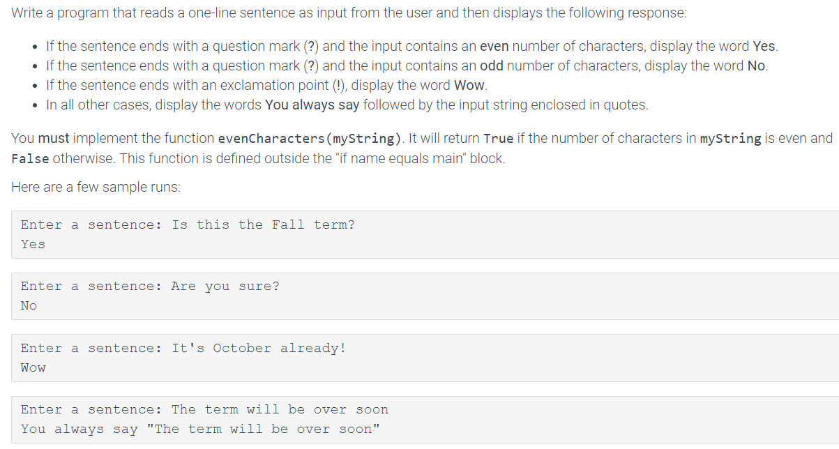 Solved Write a program that reads a one-line sentence as | Chegg.com