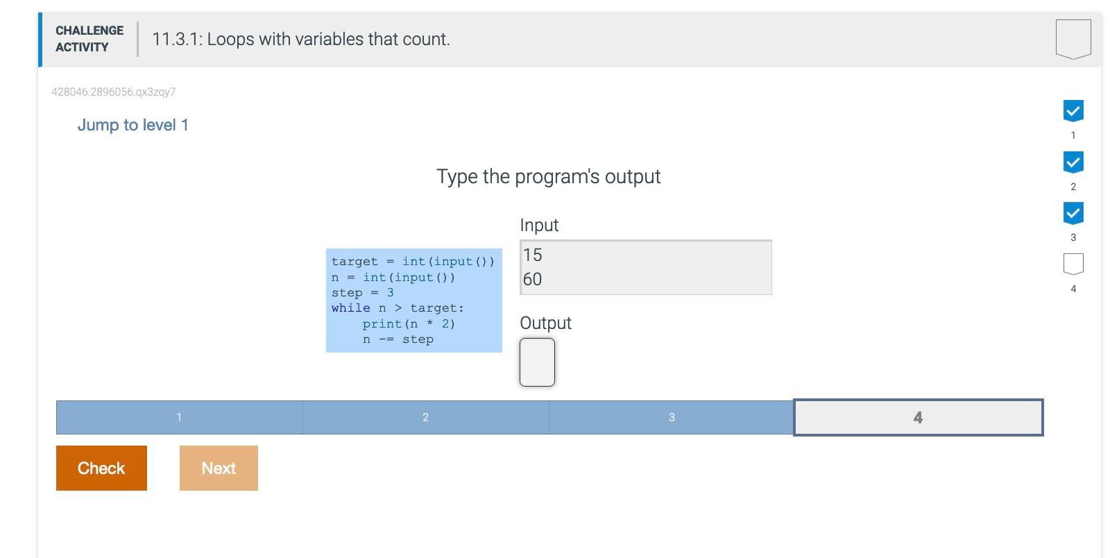 Solved CHALLENGE ACTIVITY 11.3.1: Loops with variables that | Chegg.com
