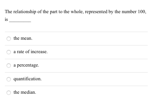 Solved The relationship of the part to the whole, | Chegg.com