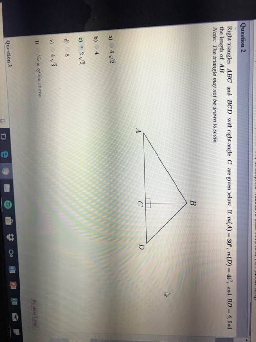 Solved Question2 Right triangles ABC and BCD with right | Chegg.com