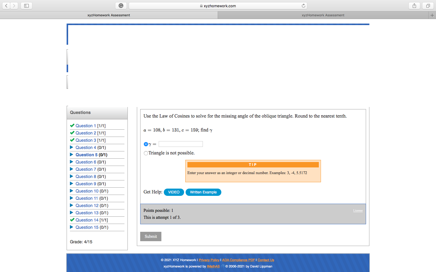 Solved xyzhomework.com G xyzHomework Assessment xyzHomework | Chegg.com