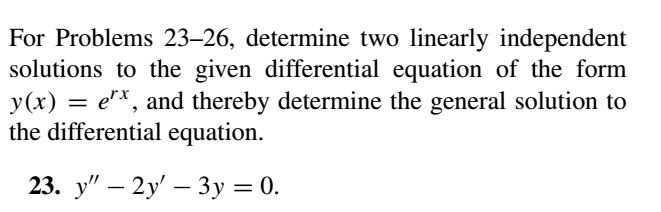 Solved For Problems 23–26, determine two linearly | Chegg.com