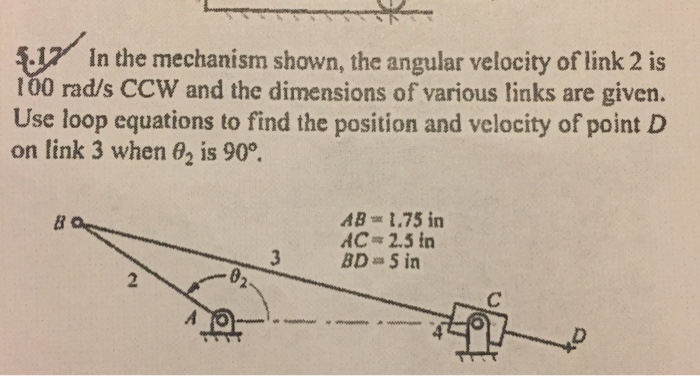 Solved In the mechanism shown, the angular velocity of link | Chegg.com