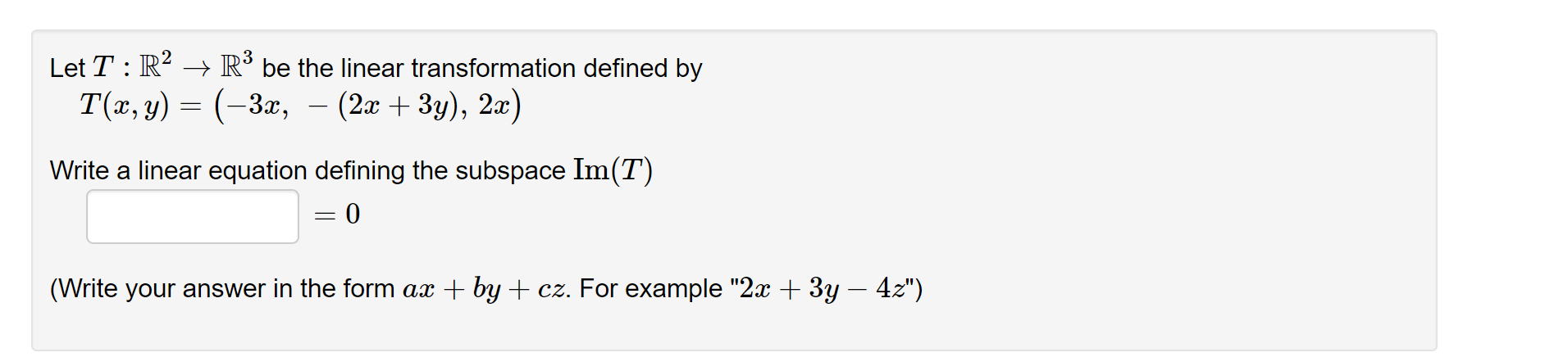 Solved Let T: R2 + R3 be the linear transformation defined | Chegg.com