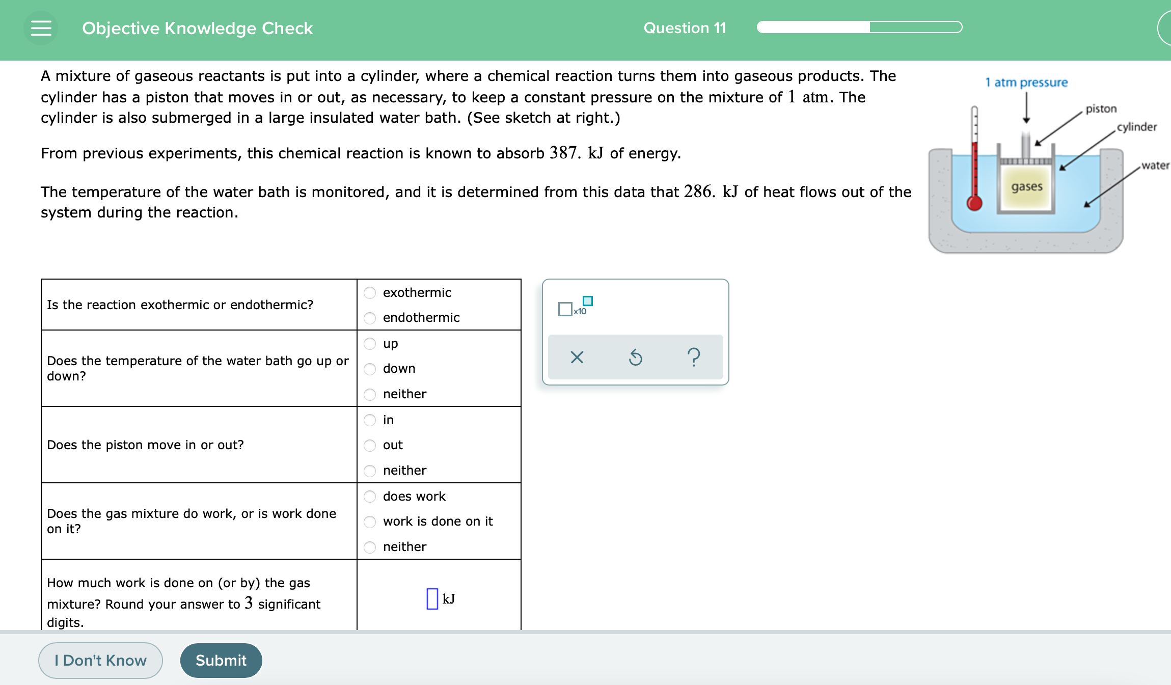 Solved Objective knowledge Check Question 11 1 atm pressure | Chegg.com