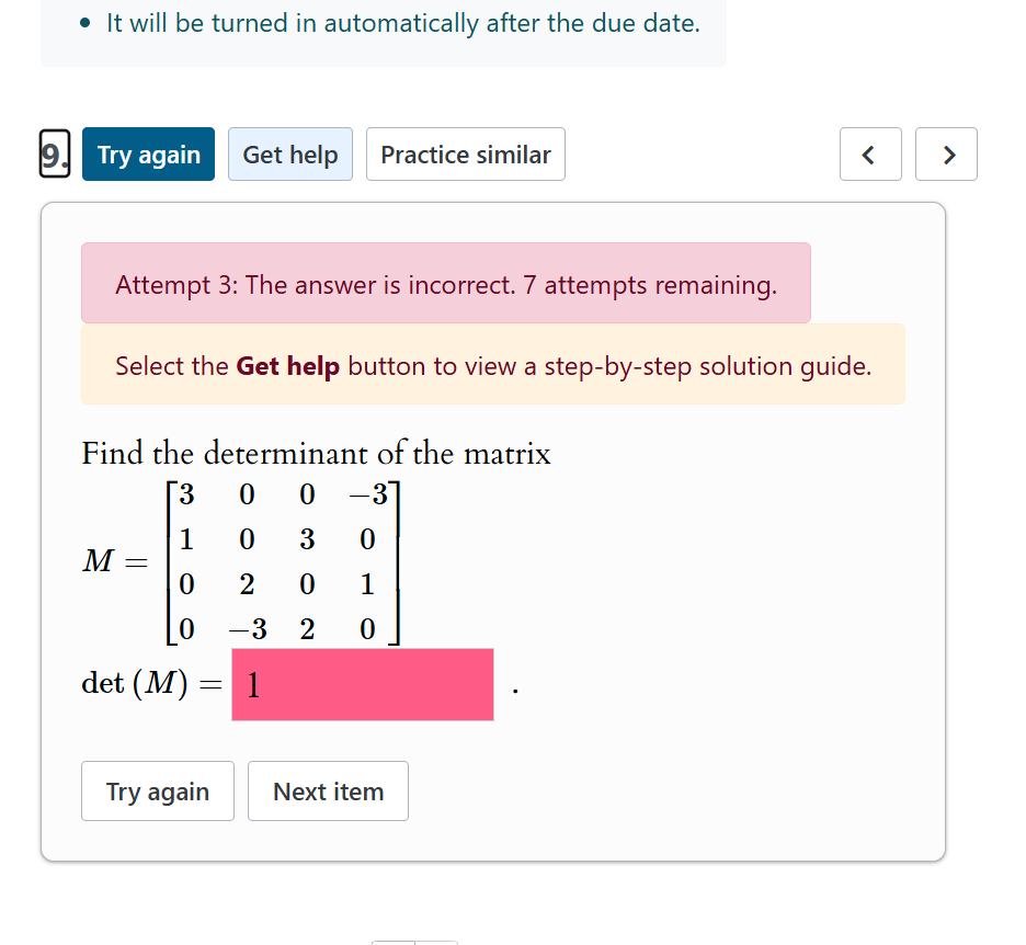 Solved It will be turned in automatically after the due | Chegg.com