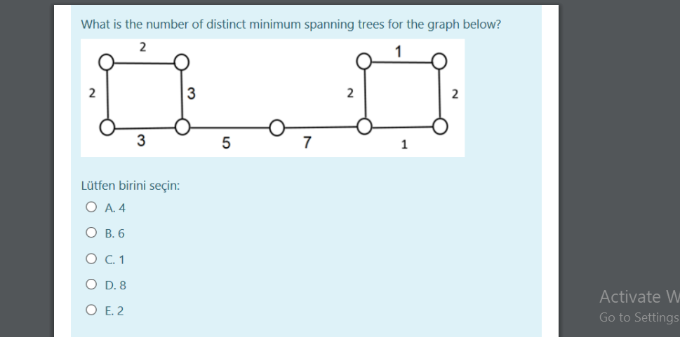 Solved What is the number of distinct minimum spanning trees | Chegg.com