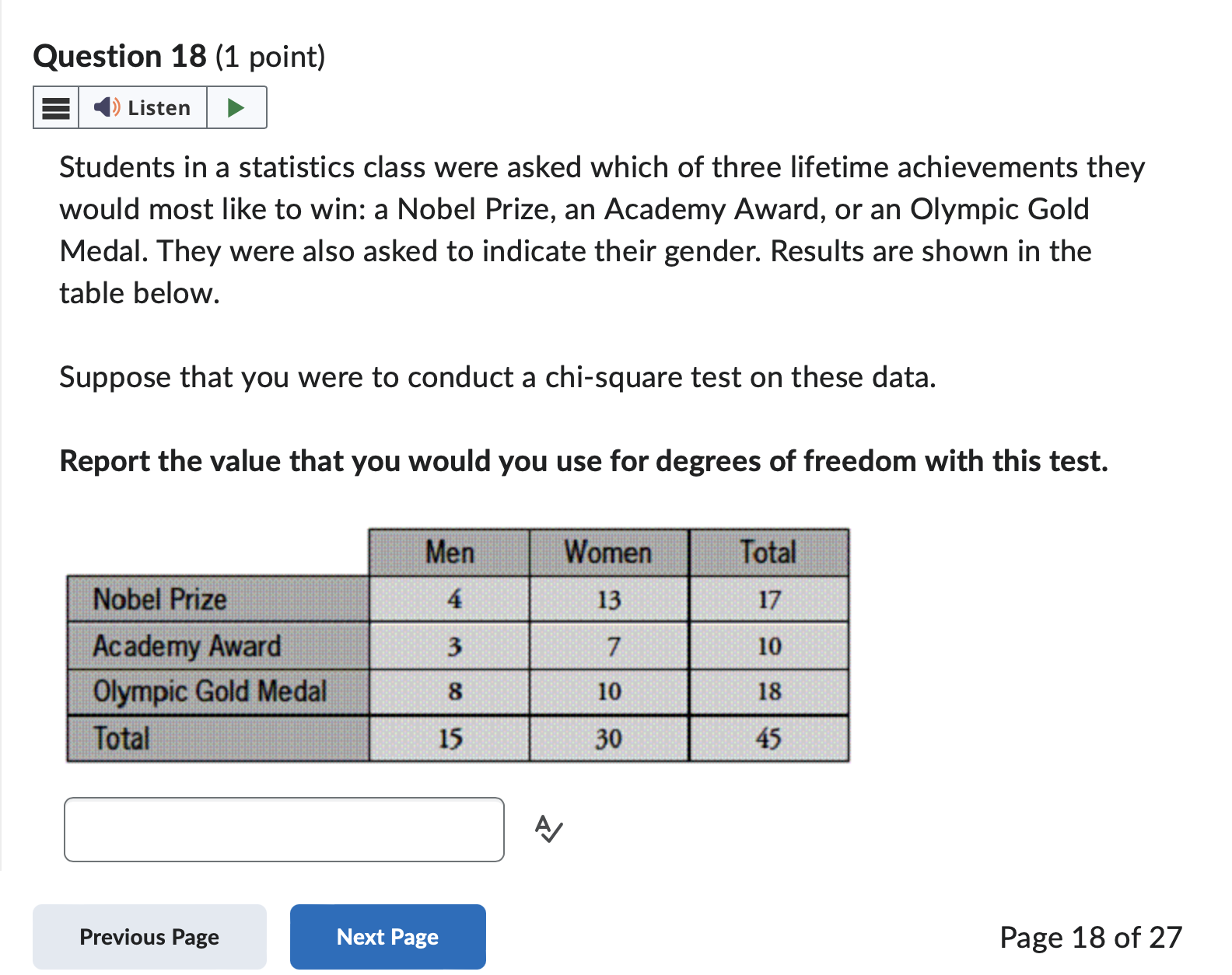 Solved Students in a statistics class were asked which of | Chegg.com
