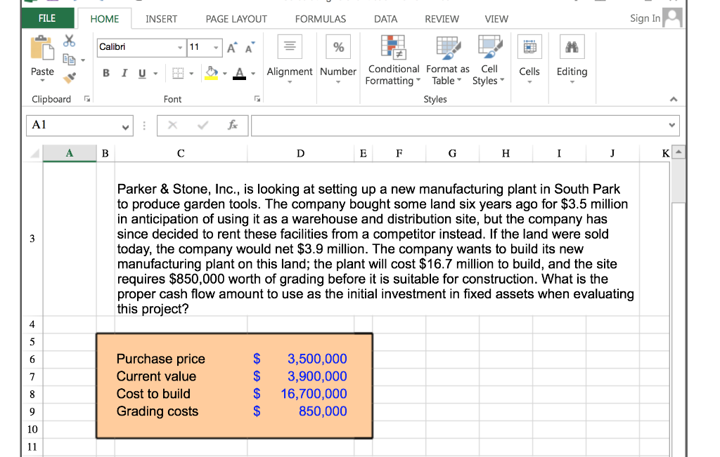 Solved FILE HOME INSERT PAGE LAYOUT FORMULAS DATA REVIEW | Chegg.com