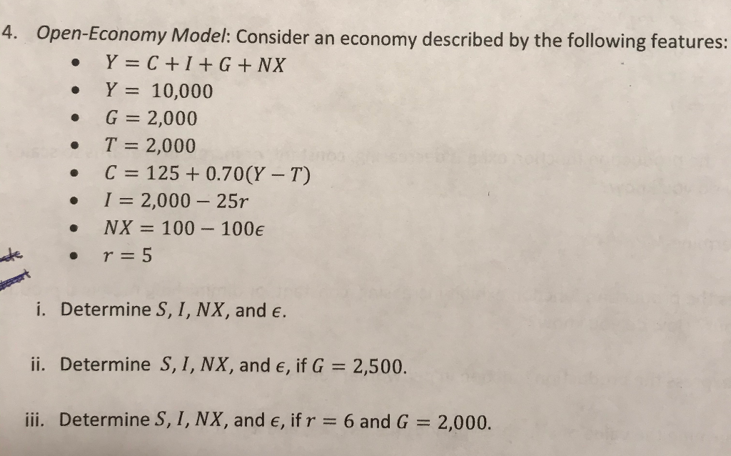 Solved 4. Open-Economy Model: Consider an economy described | Chegg.com