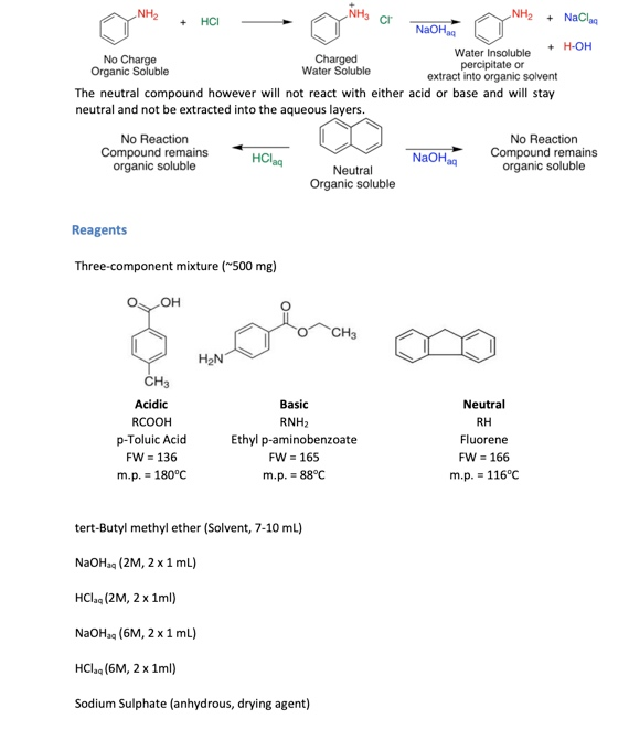 Experiment 2 - Separation of a 3 Component Mixture | Chegg.com