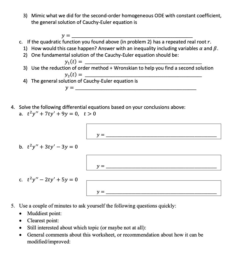 A second-order Euler equation (also known as a | Chegg.com