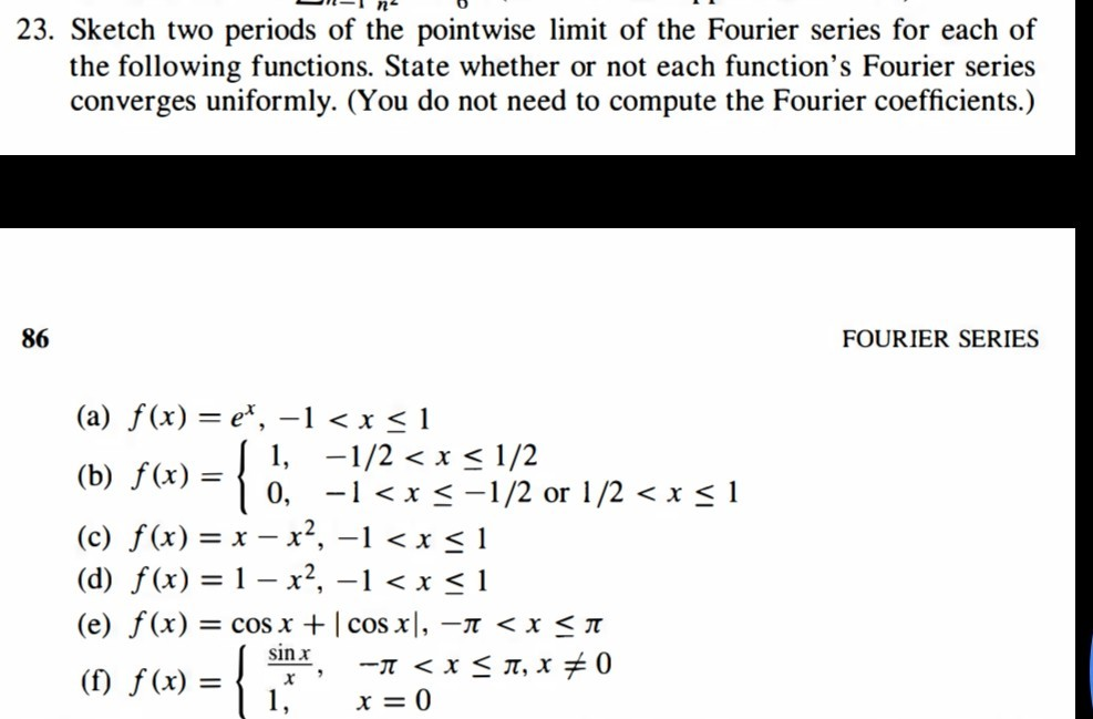 Solved 23. Sketch two periods of the pointwise limit of the | Chegg.com
