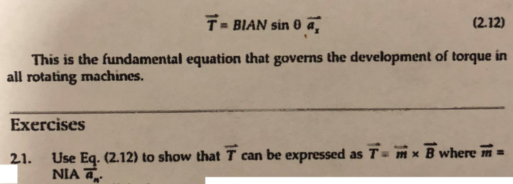 Torque Equation Sin