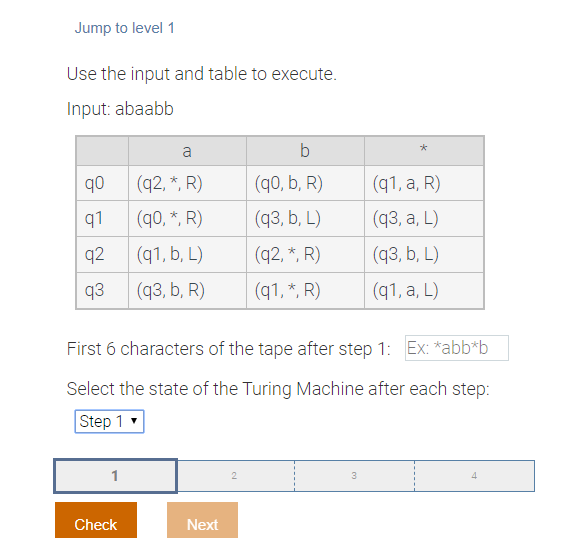 Jump to level 1 Use the input and table to execute. | Chegg.com