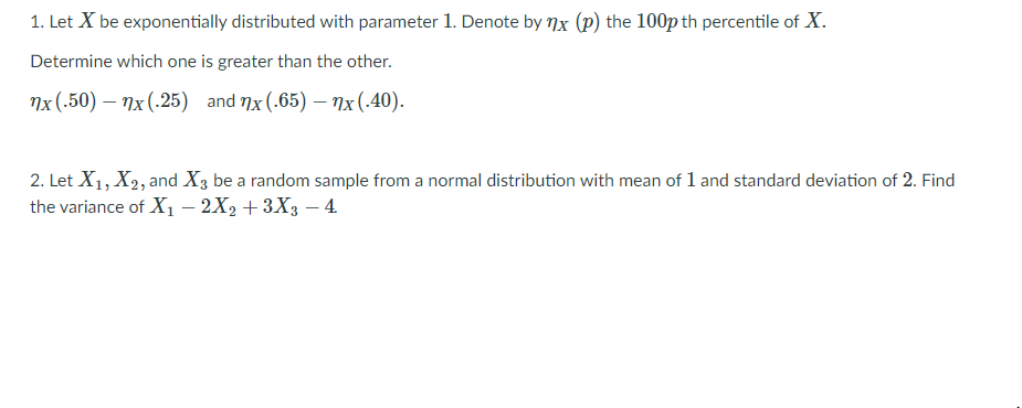 Solved 1. Let X be exponentially distributed with parameter | Chegg.com