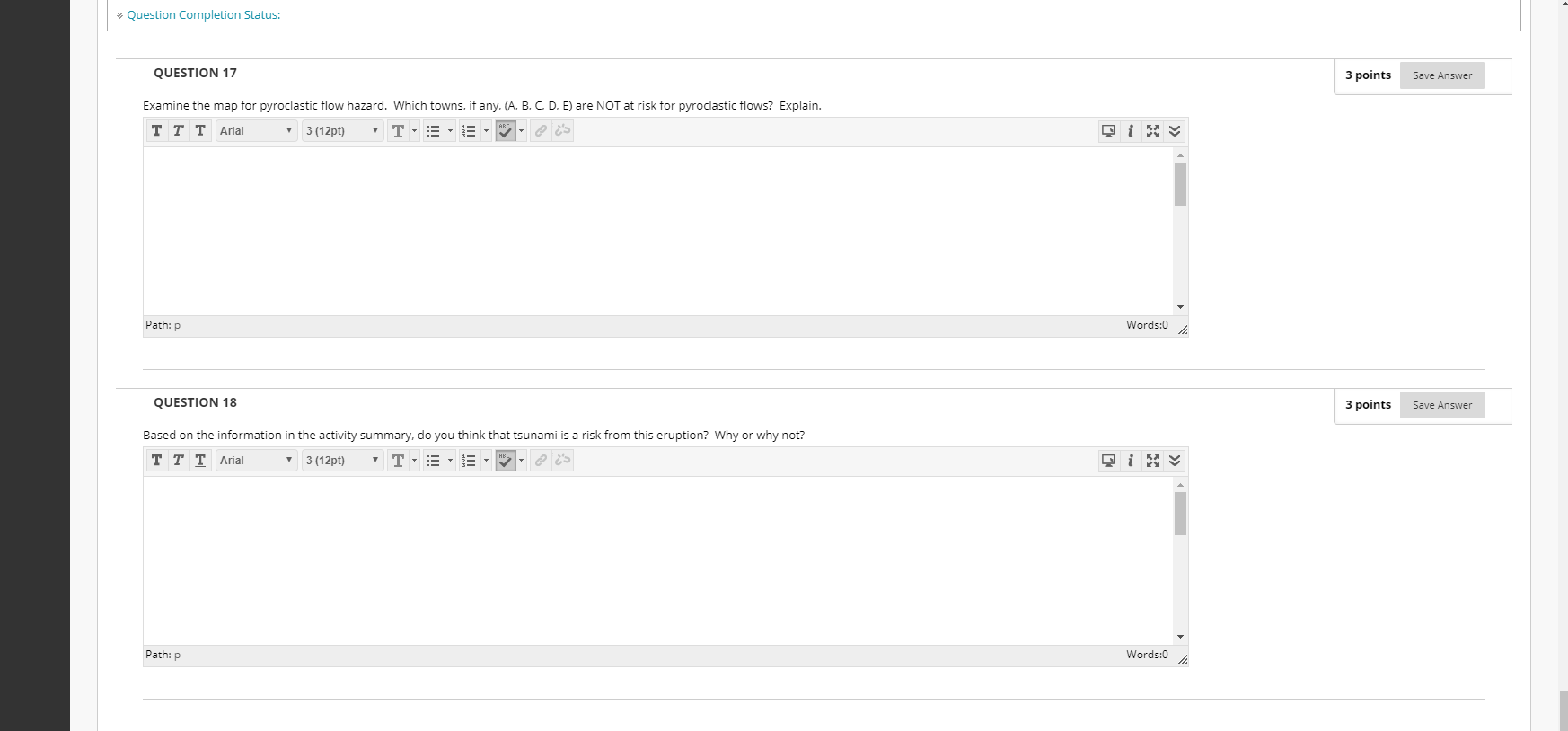 Question Completion Status: QUESTION 17 3 points Save | Chegg.com
