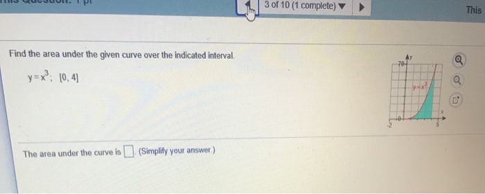 Solved 3 of 10 (1 complete) This Find the area under the | Chegg.com