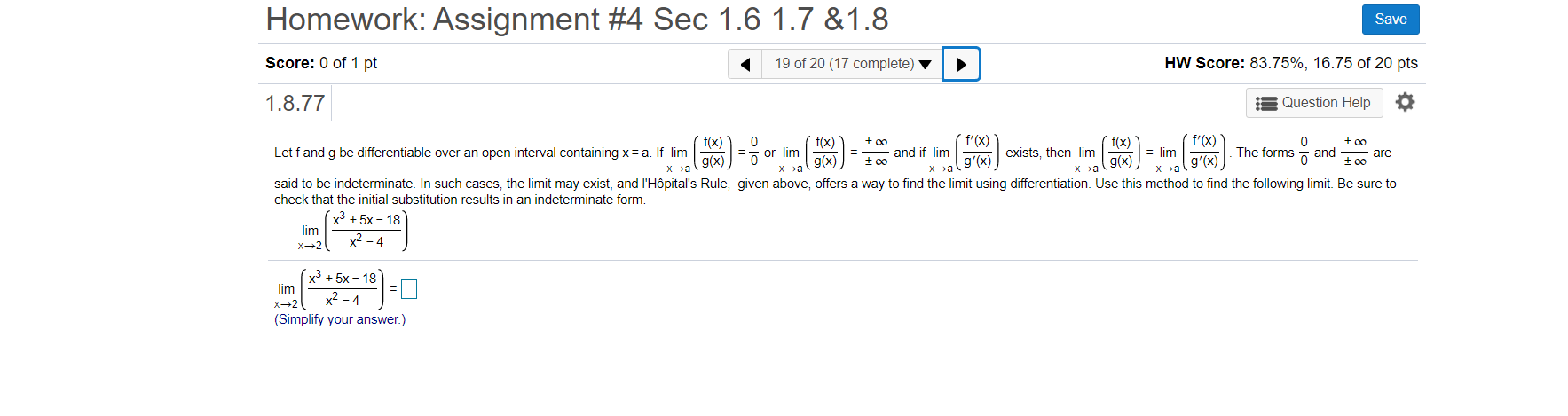 Solved Homework Assignment 4 Sec 1 6 1 7 And1 8 Save Score