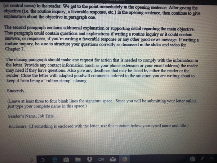 Solved Write a DIRECT ORDER LETTER using the scenario | Chegg.com
