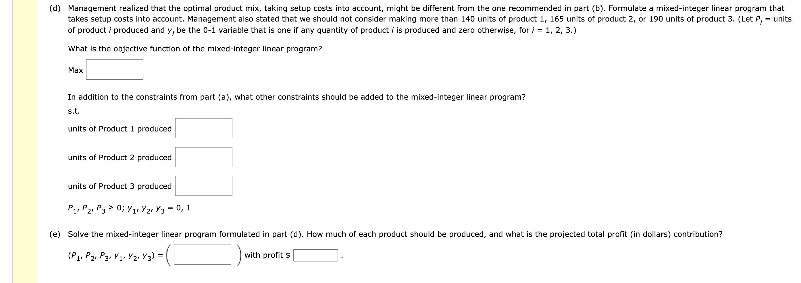 Solved I need help with parts (d) and (e), and they need to | Chegg.com
