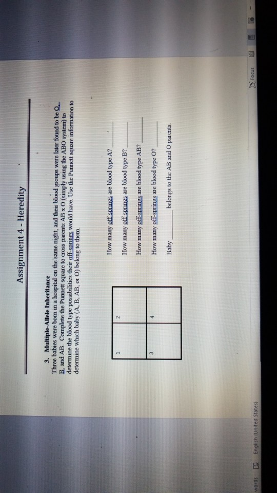 Solved Assignment 4 - Heredity 3. Multiple-Allele | Chegg.com