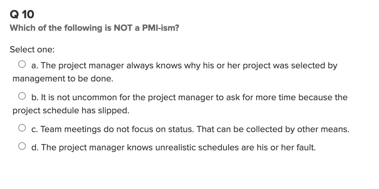 Solved Q6 The ongoing definition of a project as more | Chegg.com