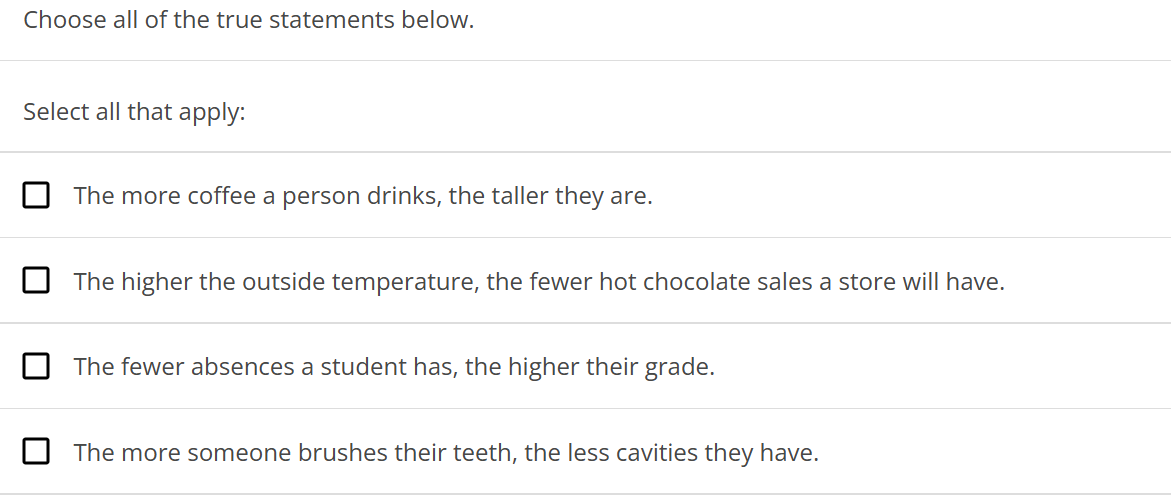 Solved Choose all of the true statements below.Select all | Chegg.com
