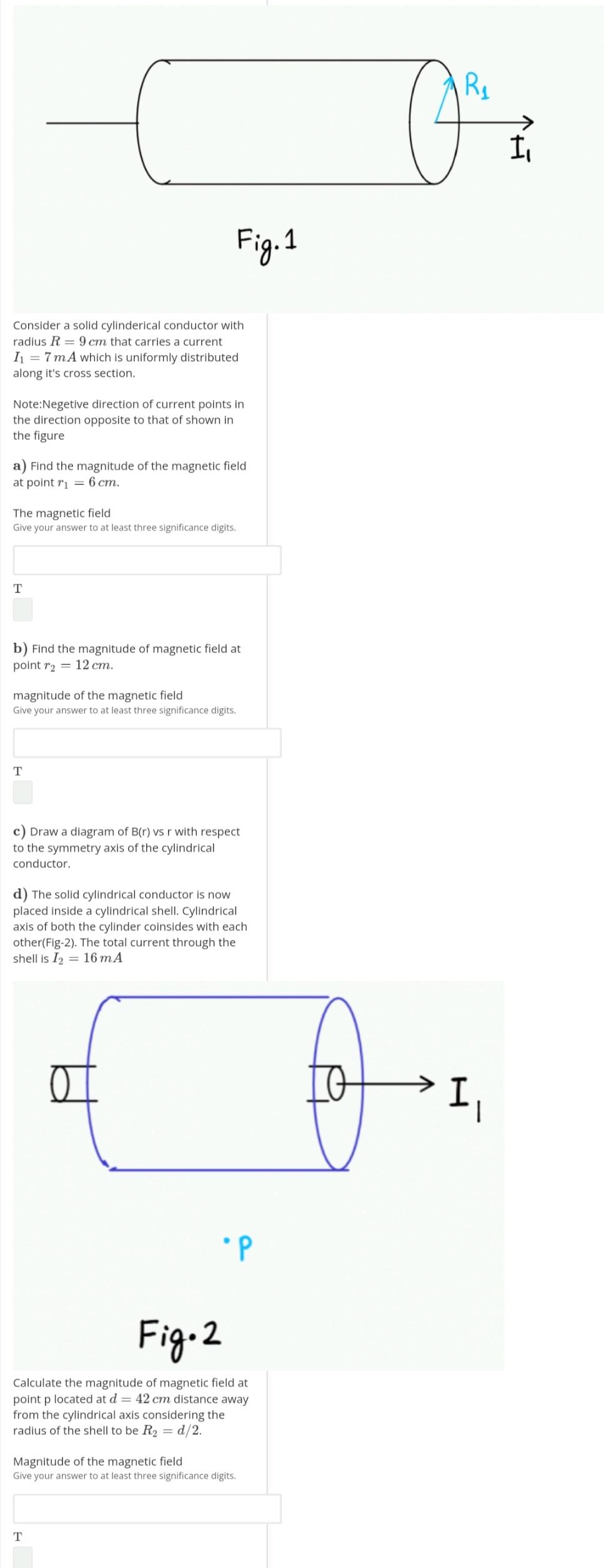 Solved Ri 09 > , I Fig. 1 Consider a solid cylinderical | Chegg.com
