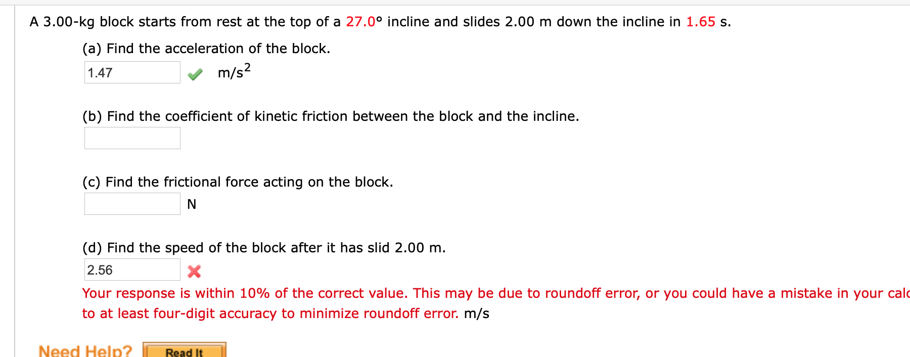 Solved A 3.00-kg block starts from rest at the top of a | Chegg.com