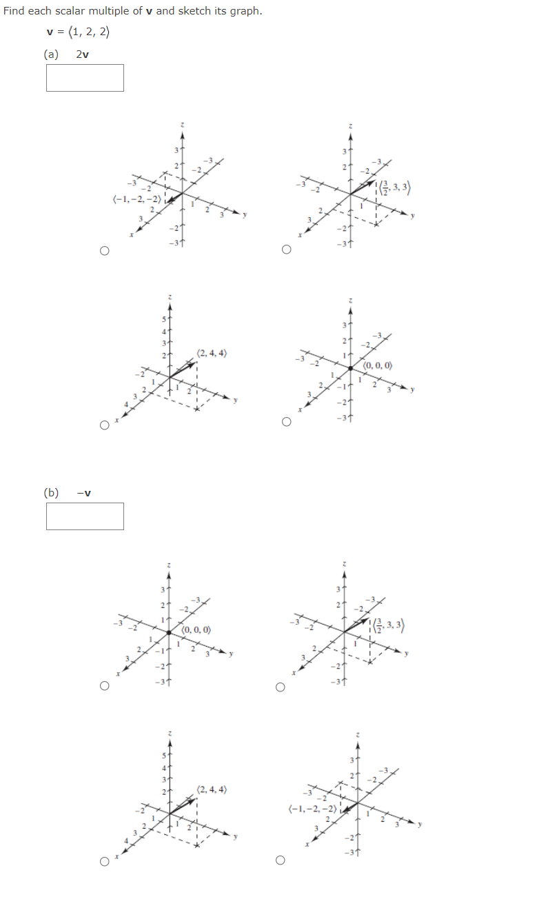Solved Find each scalar multiple of v and sketch its graph. | Chegg.com