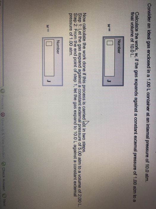 Solved Consider an ideal gas enclosed in a 1 .00 L container | Chegg.com