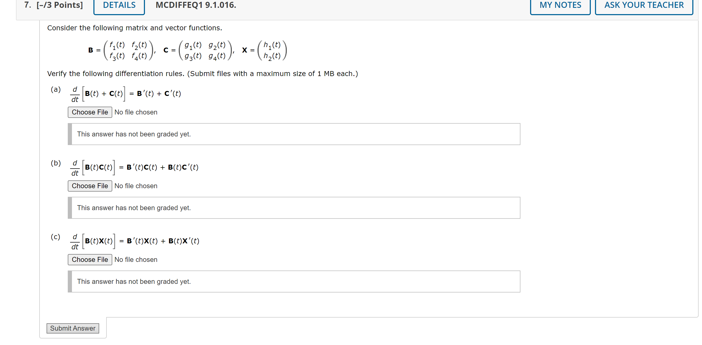 Solved [-/3 ﻿Points]Consider the following matrix and vector | Chegg.com